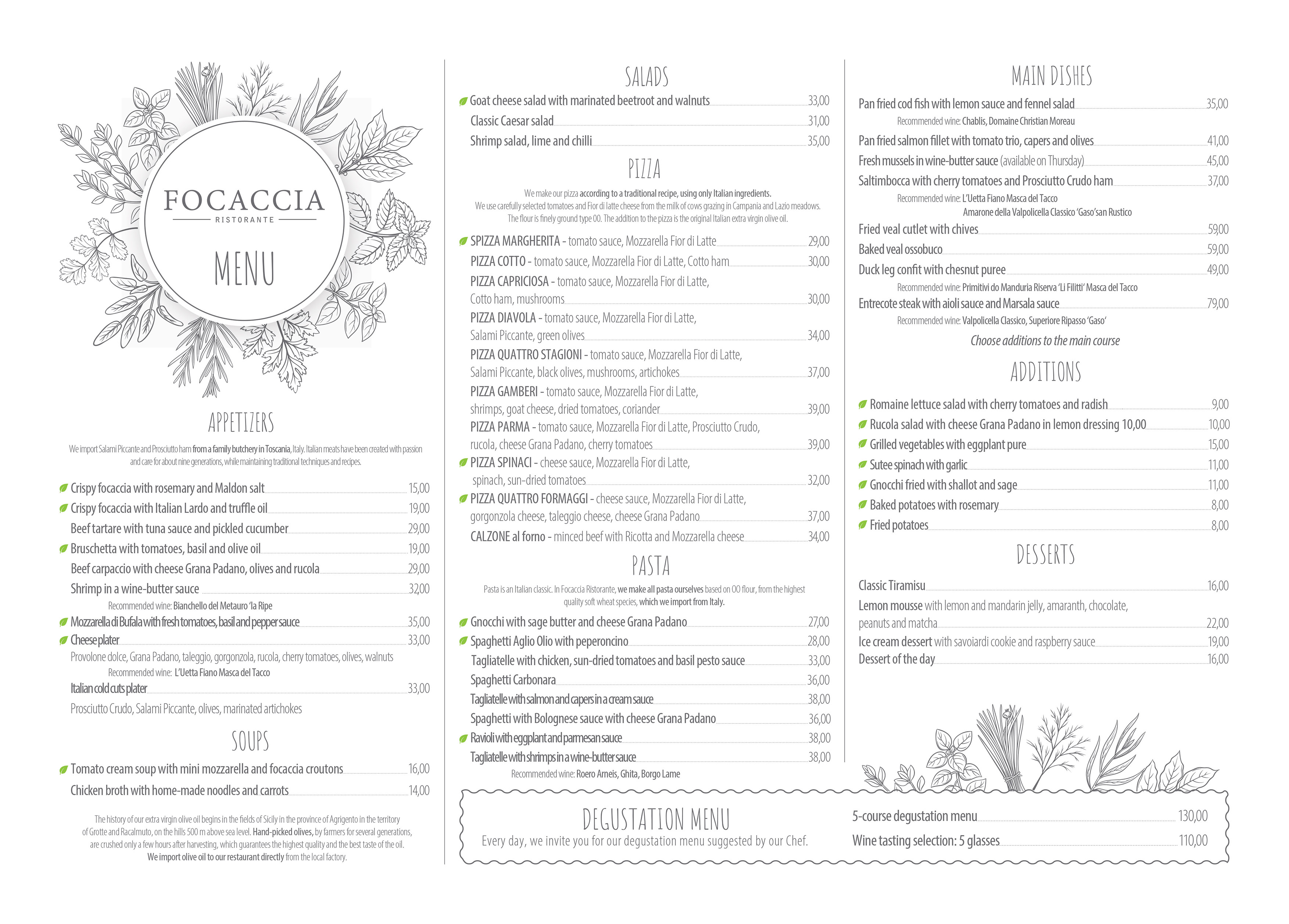 Menu – Foccacia.pl